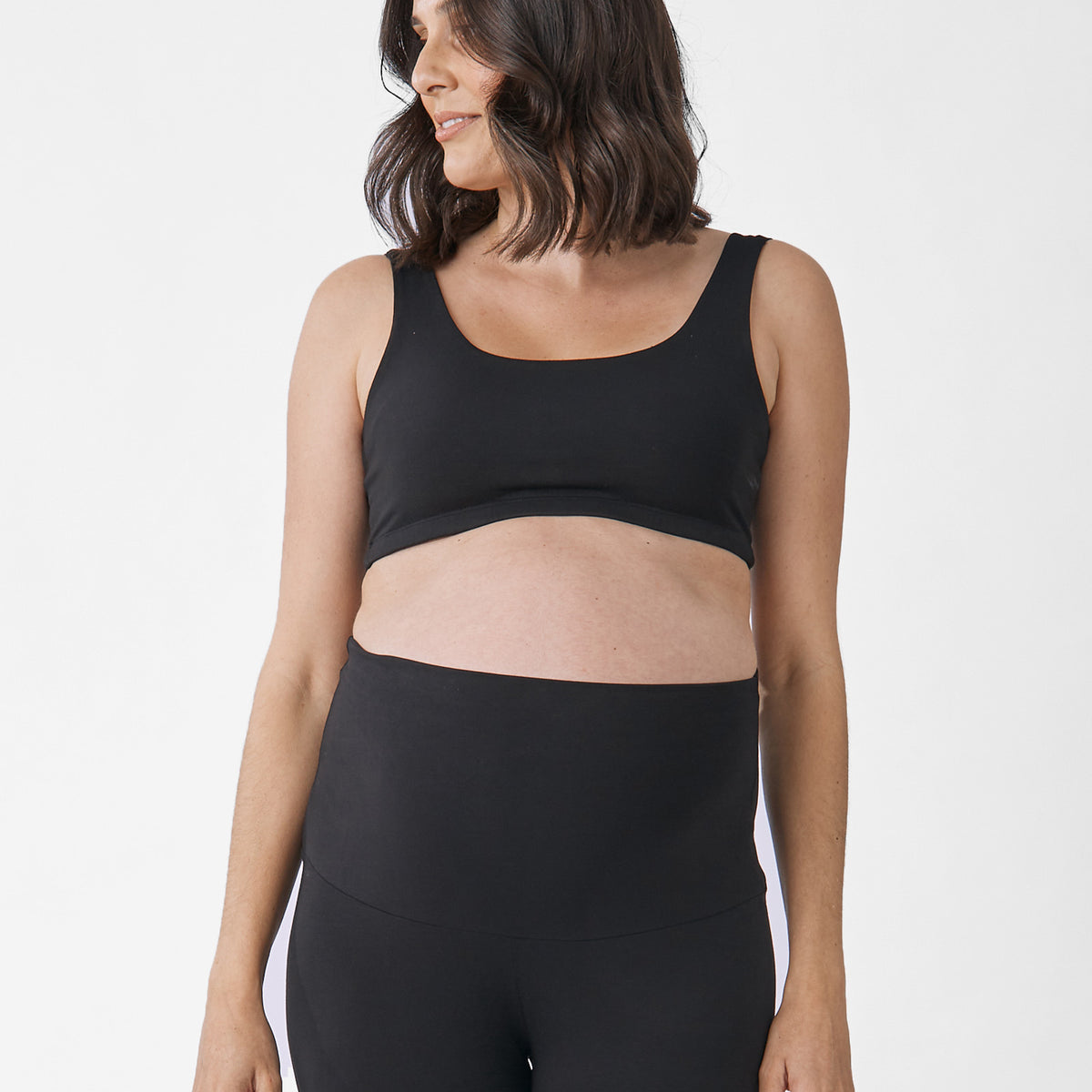Summer Basic Maternity Crop Top -Black – Angel Maternity Australia