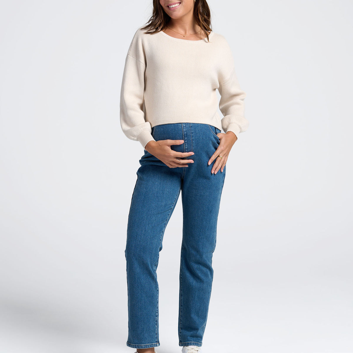 Over the Bump Relaxed Maternity Denim Jeans – Angel Maternity Australia
